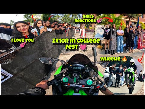 Superbikes In College Fest || Loudest ZX10R in College || Cute College Reactions On ZX10R 😍