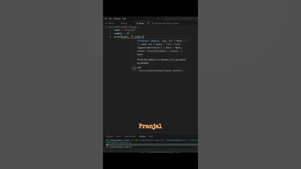 Concatenating Strings and Variables Simplified in Python #shorts - YouTube
