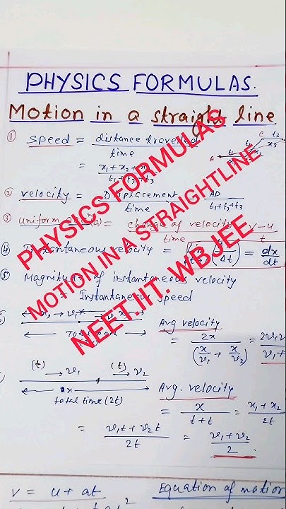 physics formulas of motion in a straight line. neet.wbjee.wbjee.adv.#shorts. #ytshorts. - YouTube