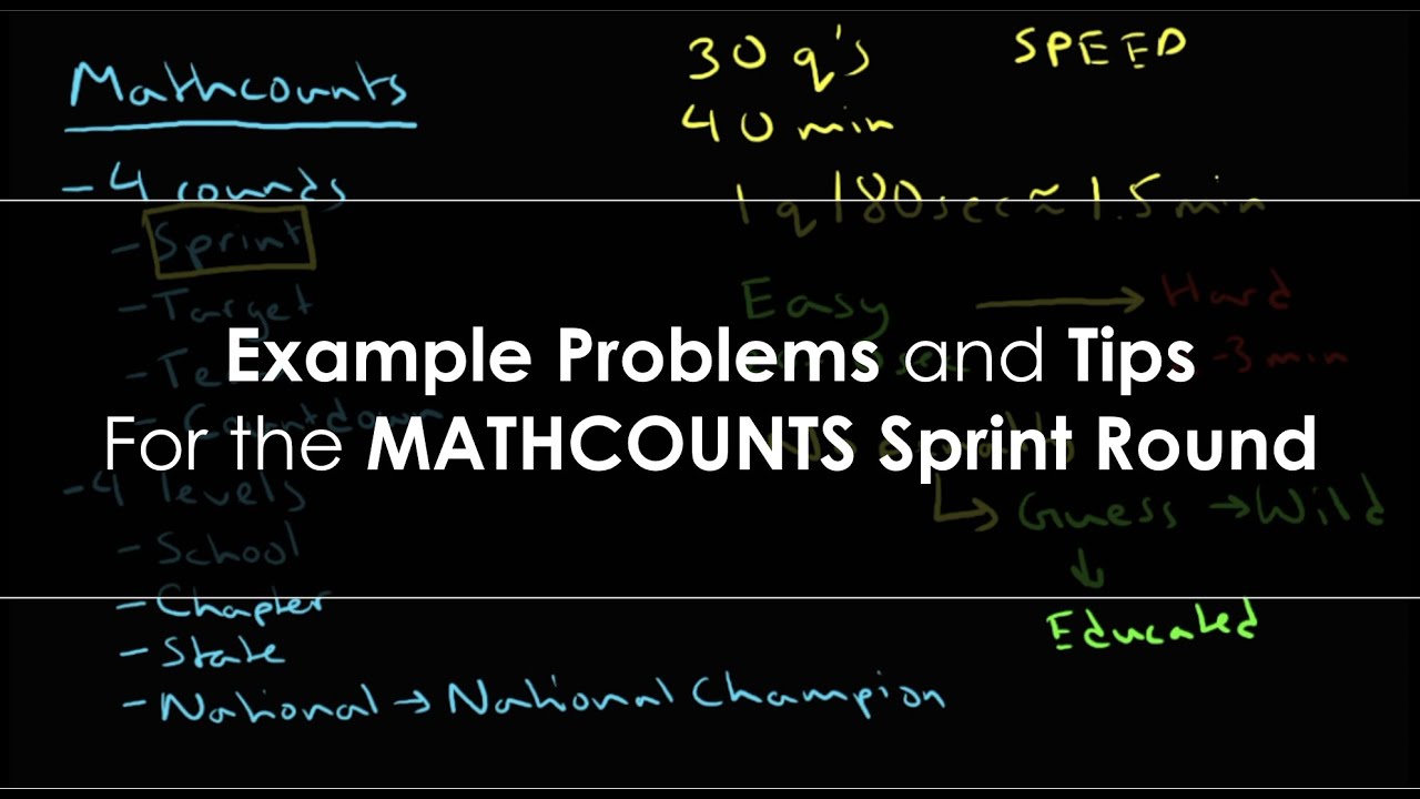 Example Problems And Tips For The MATHCOUNTS Sprint Round YouTube Example Problems And Tips For The MATHCOUNTS Sprint Round YouTube