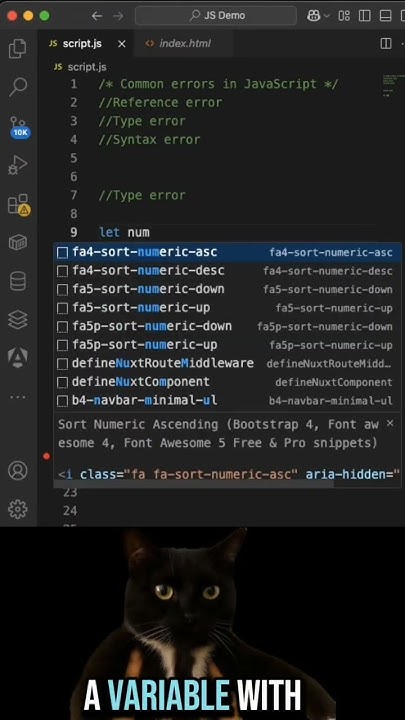 Common errors in Javascript. #javascript #coding #cat #error #trycatch ...