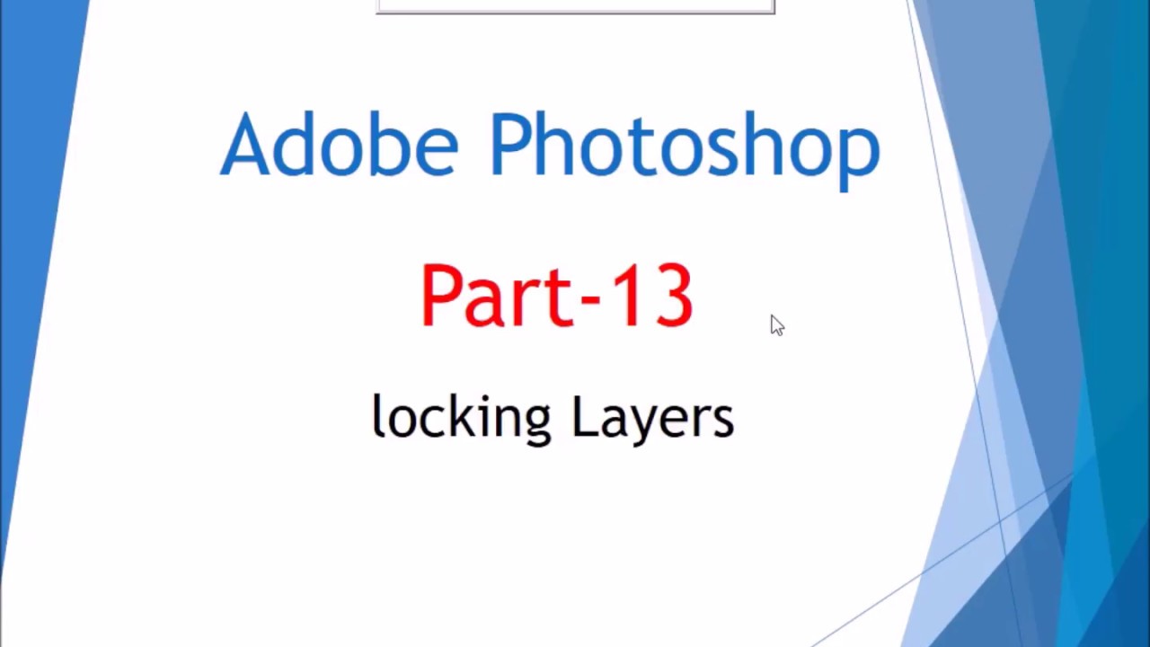 Locking Layers in Adobe Photoshop cs6 - YouTube