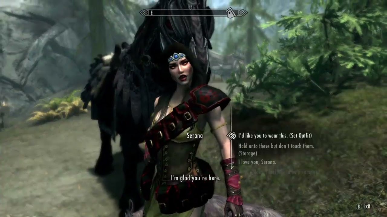 Serana dialogue add on: outfit settings - YouTube