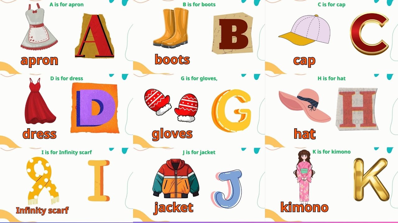 ABC song for kids to learn clothes - YouTube