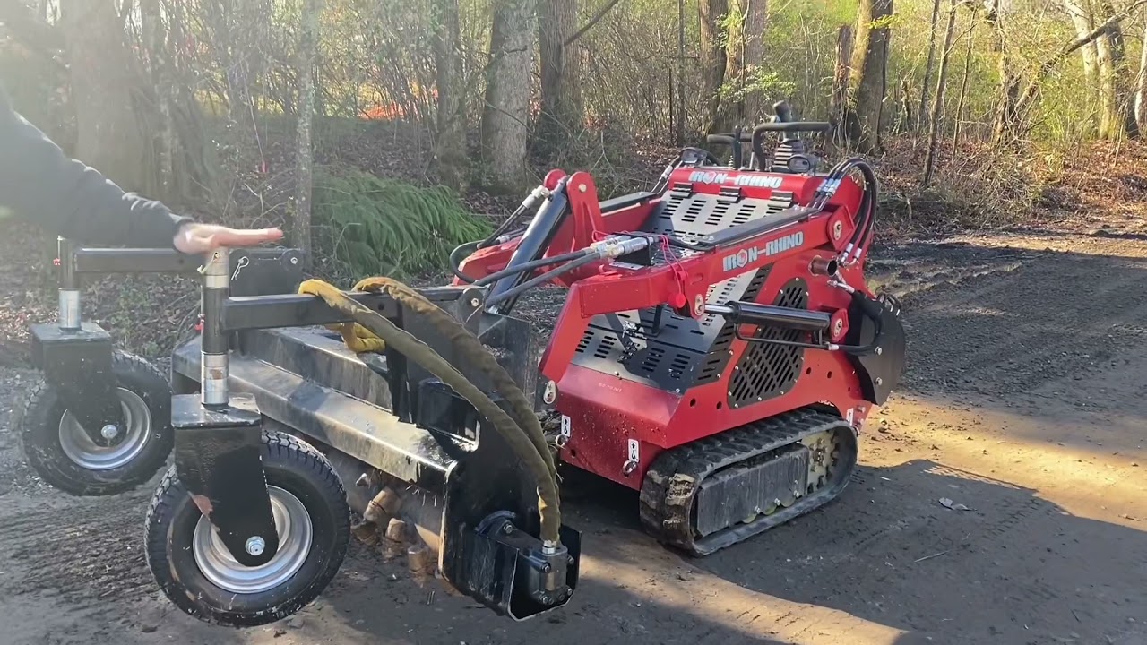 Iron Rhino Harley Power Rake on an IR480 - YouTube