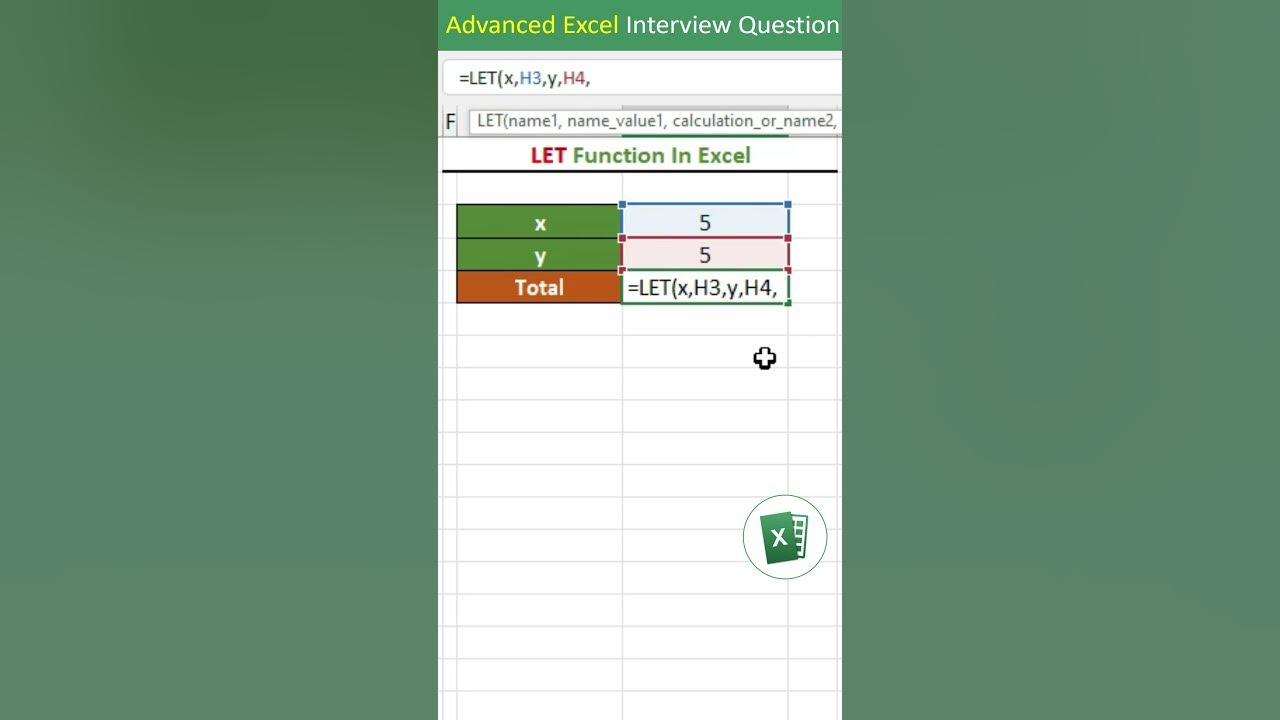 LET function in excel | LET formula in excel | excel interview questions excel tips and tricks ...