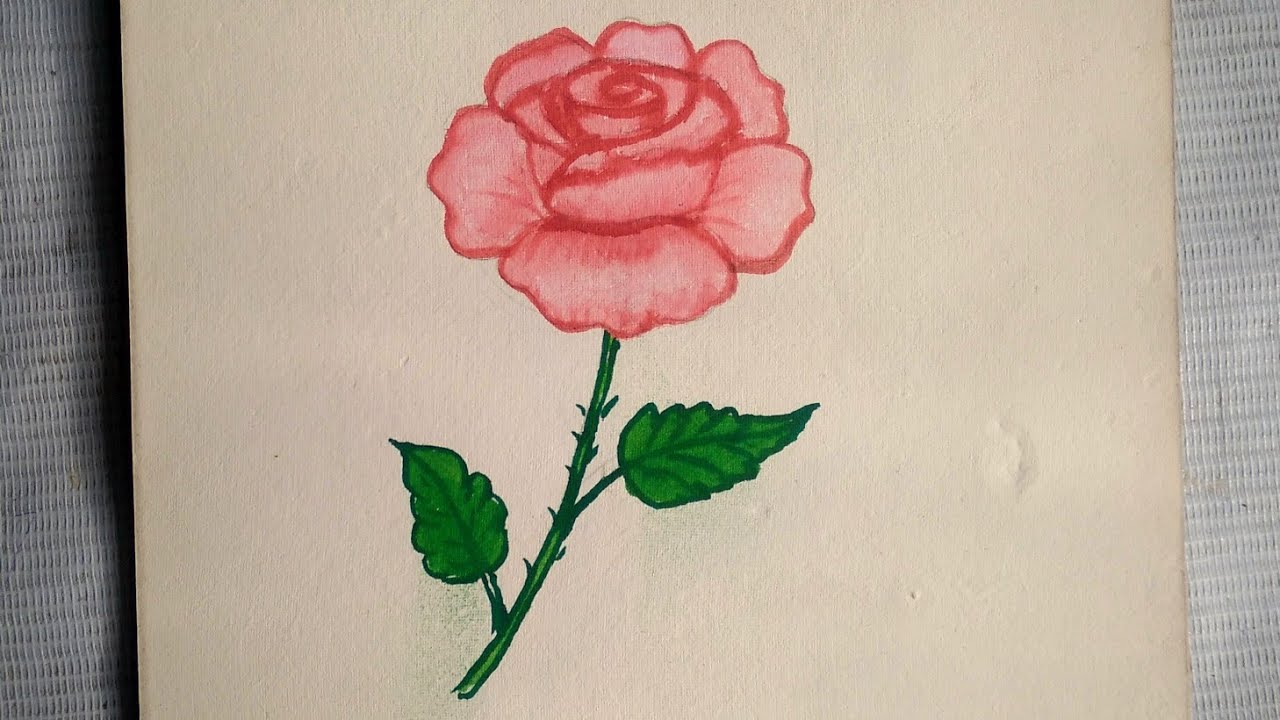 How to draw a easy rose. gulap ful drawing. - YouTube