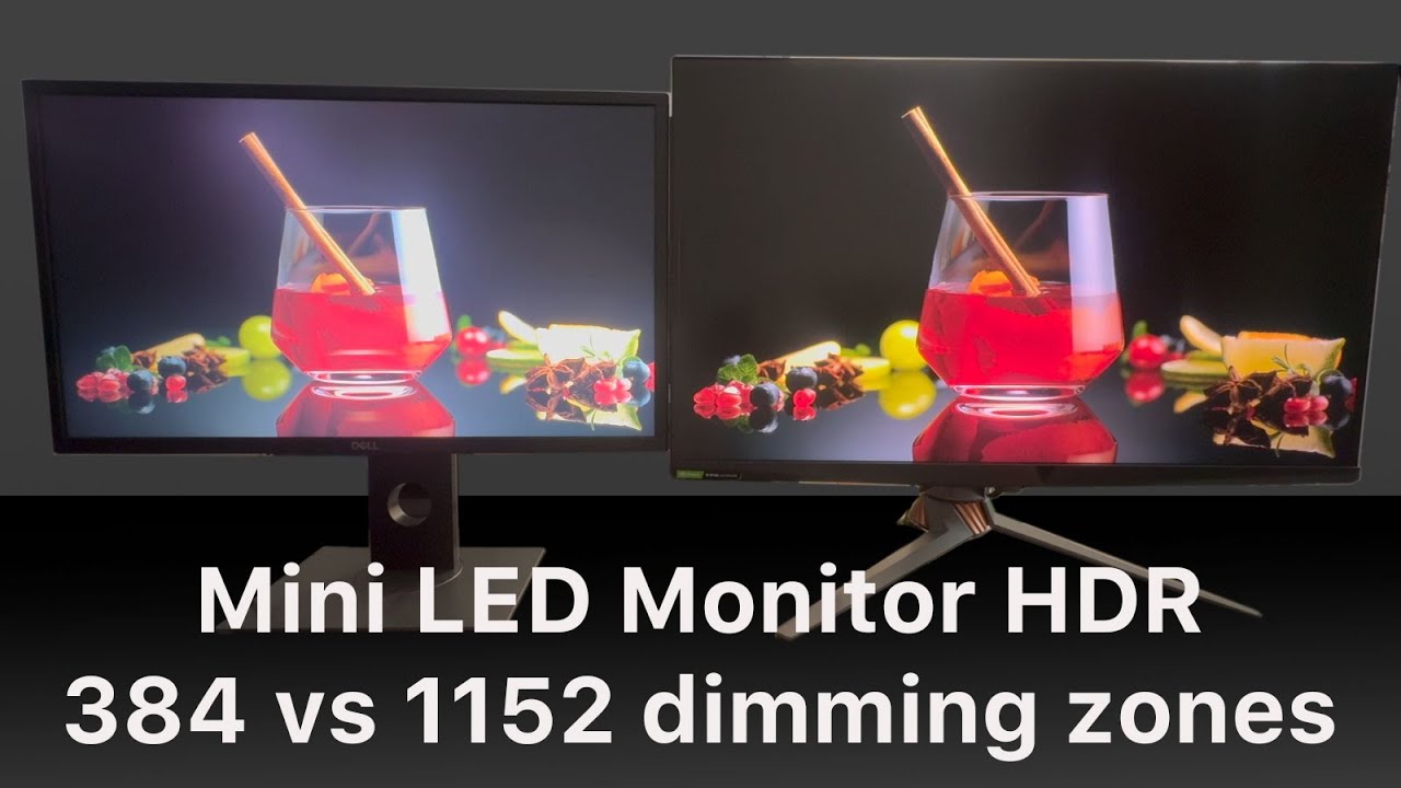Mini LED Monitor HDR Comparison: 384 vs 1152 Local Dimming Zones - YouTube