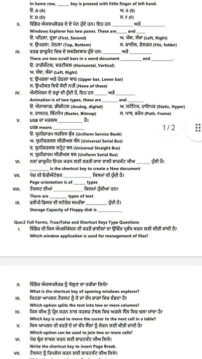 Class 7th computer science pre board january 2025 real question paper full solved pseb 7th ...