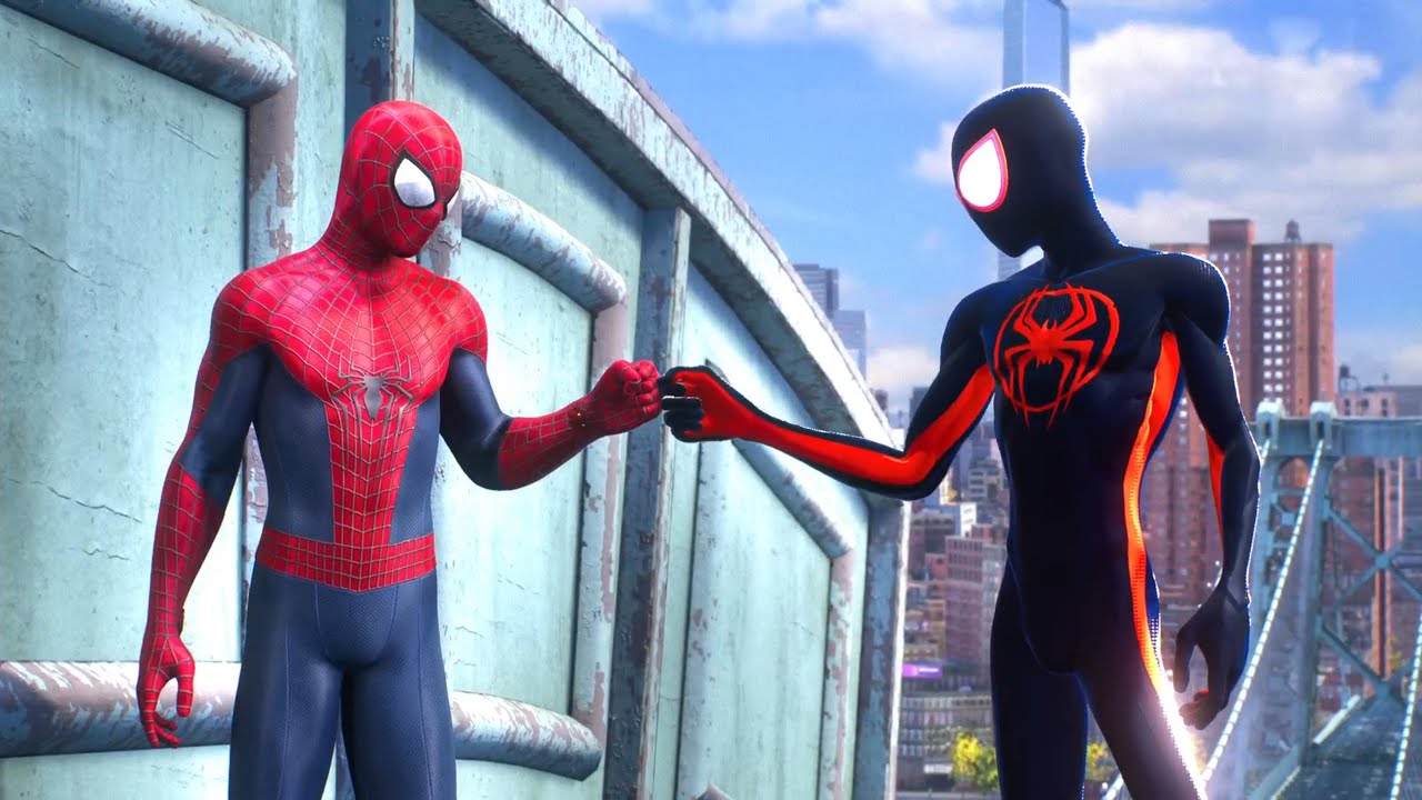 TASM 2 Peter and ATSV Miles Vs The Hunters - Marvel's Spider-Man 2 ...