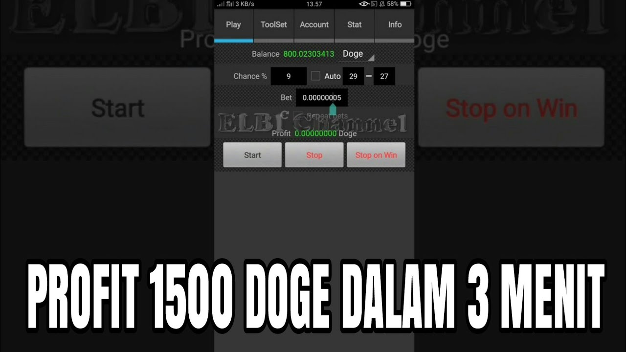 Modal 800 Doge Profit 1500 Doge || Setting C5 || Relandice Bot - YouTube