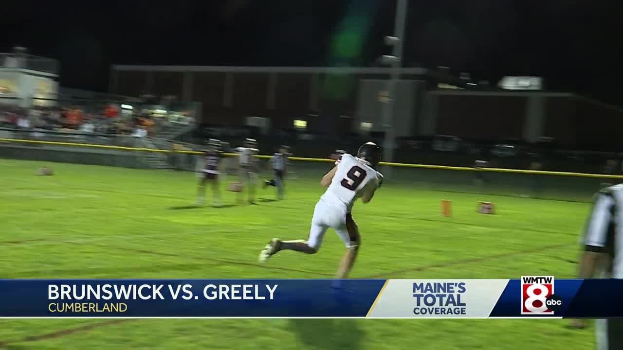 Brunswick football team beats Greely - YouTube