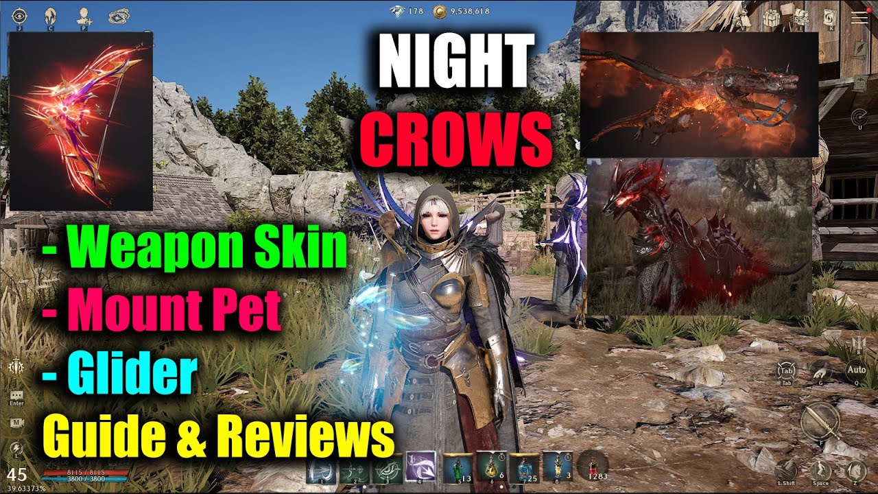 Night Crows Weapon Skin Mount Pet Glider Guide & Reviews - YouTube