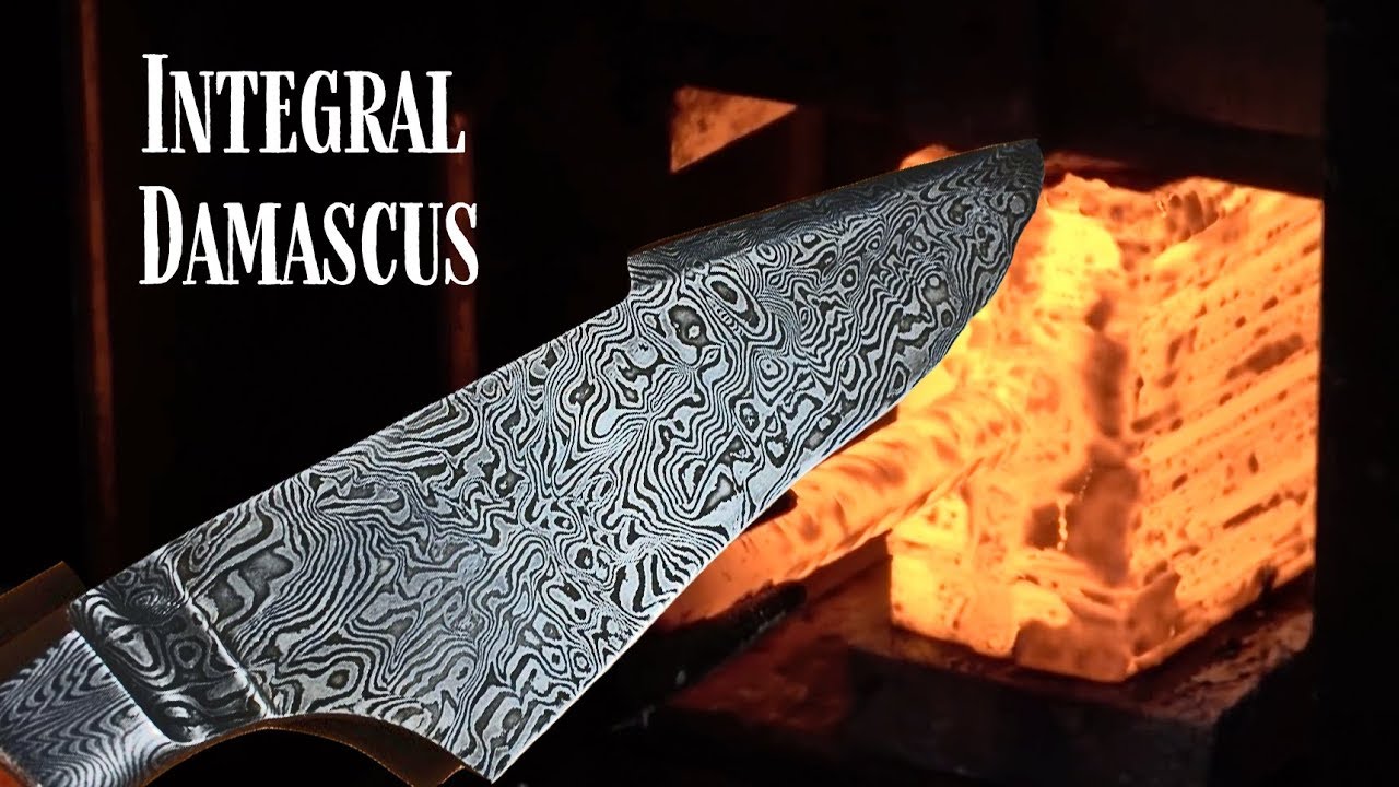 Knife making - Explosion Damascus integral bowie knife : Collab with ...