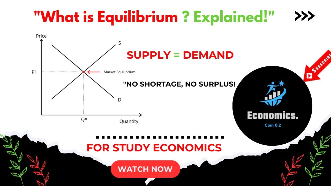 What is equilibrium in economics? | Economics for Beginners" - YouTube