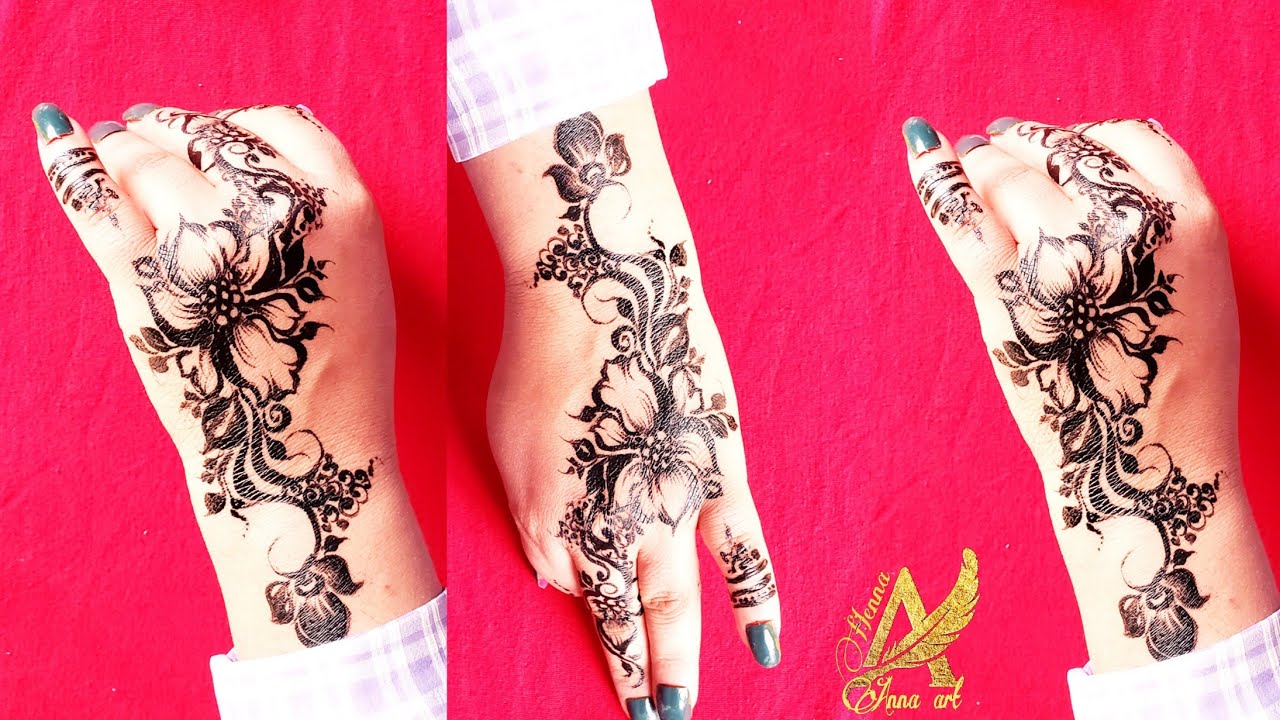 نقش يمني حناء سوداء سهل وجديد لكل المناسبات A Yemeni henna inscription ...