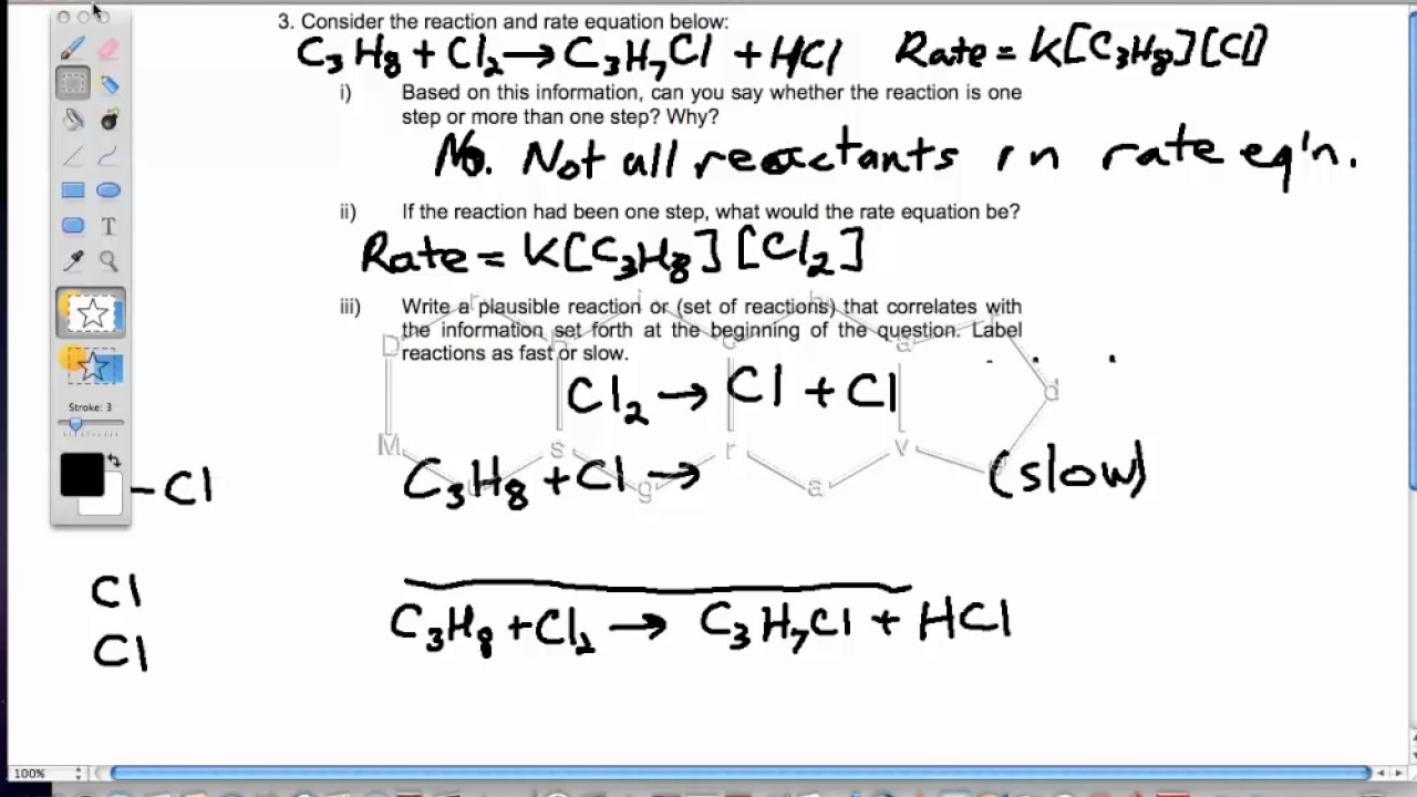 Reaction Rate Equations and Mechanisms Example 2 - YouTube