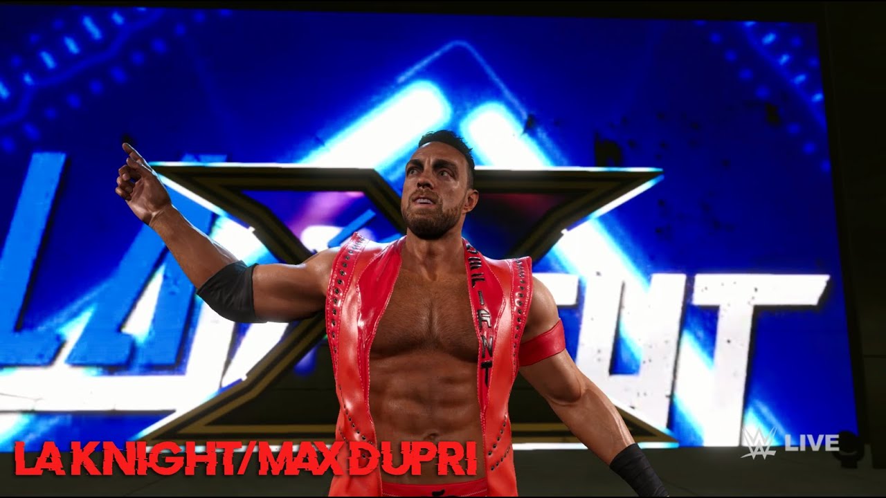 WWE 2K22: LA Knight (Max Dupri) Entrance, Finisher & Victory Scene (The ...