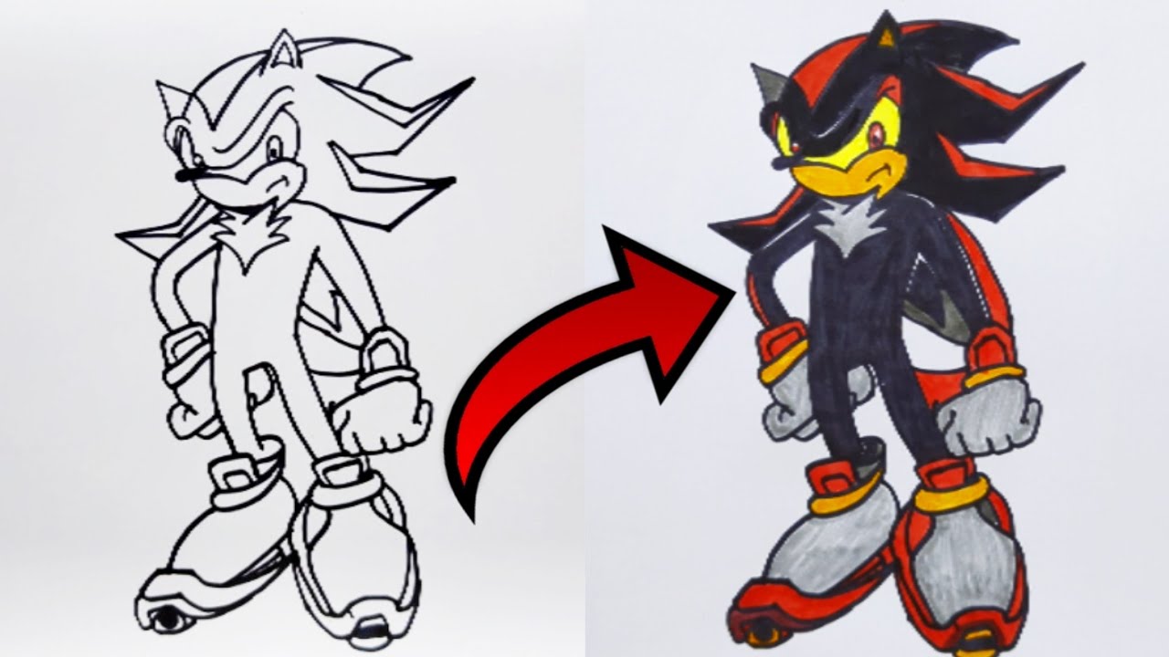 How to Draw and Color Shadow the Hedgehog: Step-by-Step Tutorial - YouTube