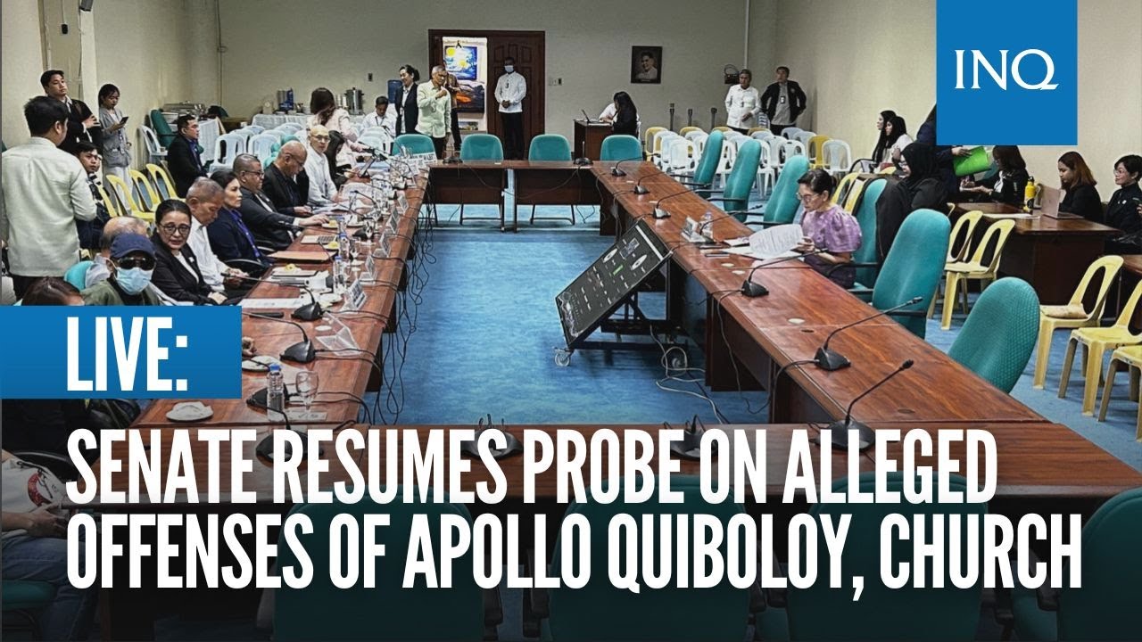 LIVE: Senate resumes probe on alleged offenses of Apollo Quiboloy ...