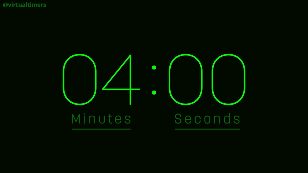 4 Minutes Countdown Timer with Alarm & Time Markers / Chapters ...