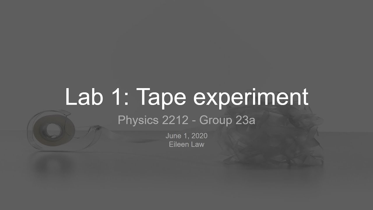 Physics 2212 Lab 1: Tape Experiment - YouTube