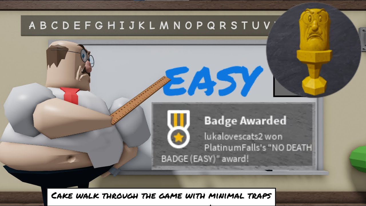 NO DEATH BADGE (EASY) !!! Great School Breakout! (First Person Obby ...