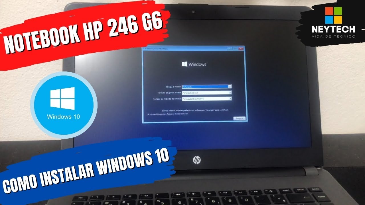 Como instalar o Windows no HP 246 G6 - YouTube