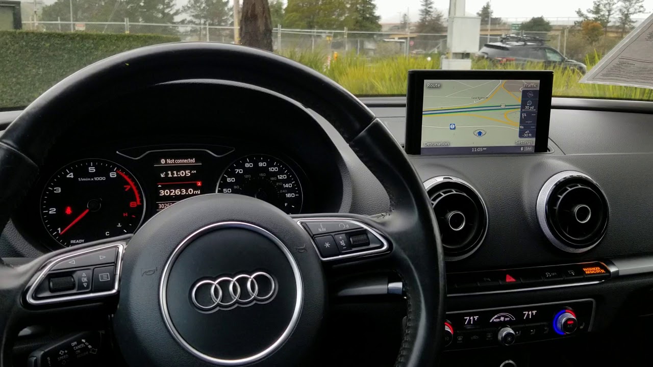 How To Fold Down Infotainment Screen In A 2017 Audi A3 Cabriolet - YouTube