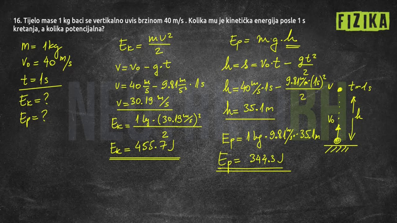 Mehanika: Kinetička i potencijalna enegija - ZADATAK - YouTube