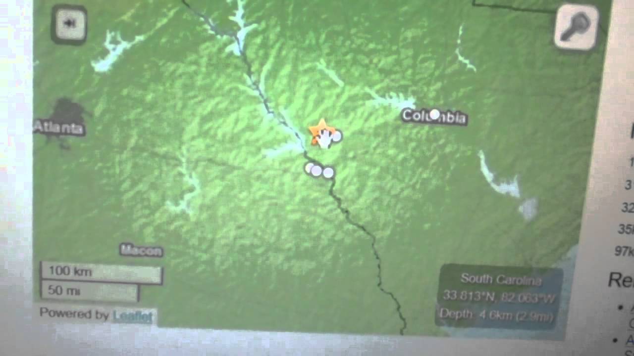 4.4 Earthquake in Edgefield, SC. - YouTube