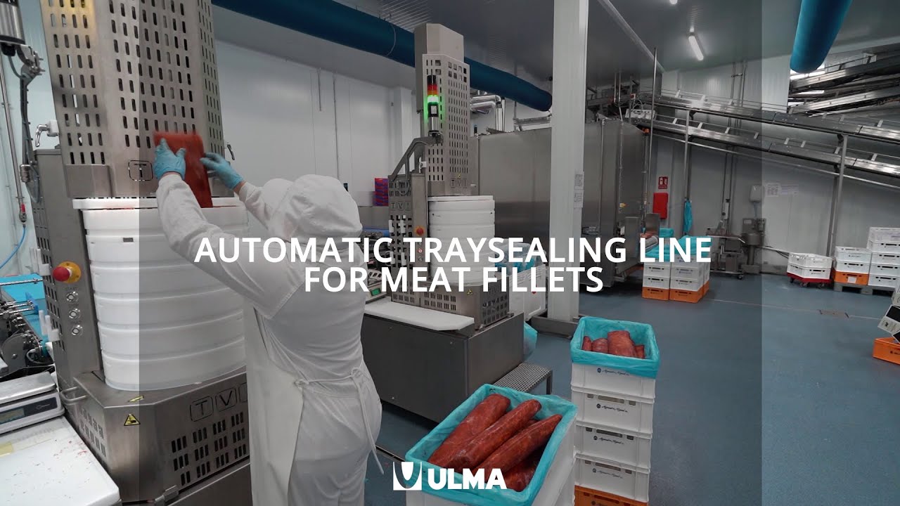 Automatic traysealing line for meat fillets - ULMA Packaging - YouTube