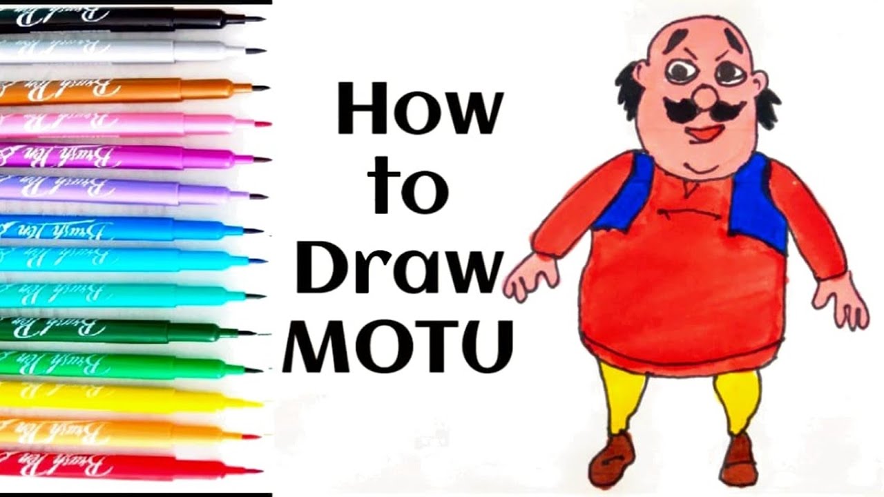 How to Draw and Color Motu | Easy Motu Drawing for Kids | Step by Step ...