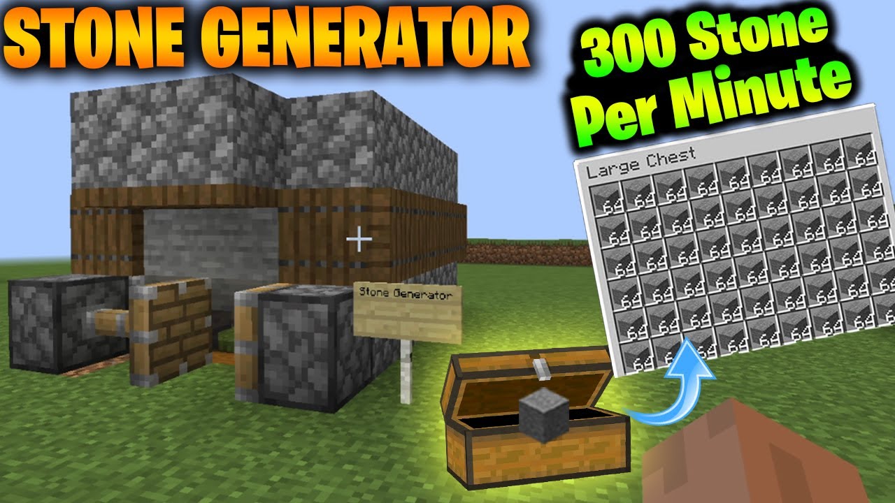 Minecraft Easy STONE GENERATOR | 300+ Stone Per Minute | 1.16/1.15 ...