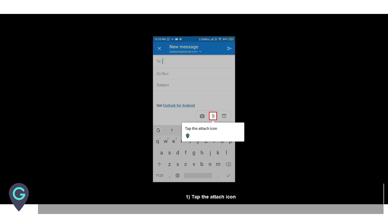 MyGuide How To Add An Attachment In An Email In MS Outlook Mobile App MyGuide How To Add An Attachment In An Email In MS Outlook Mobile App