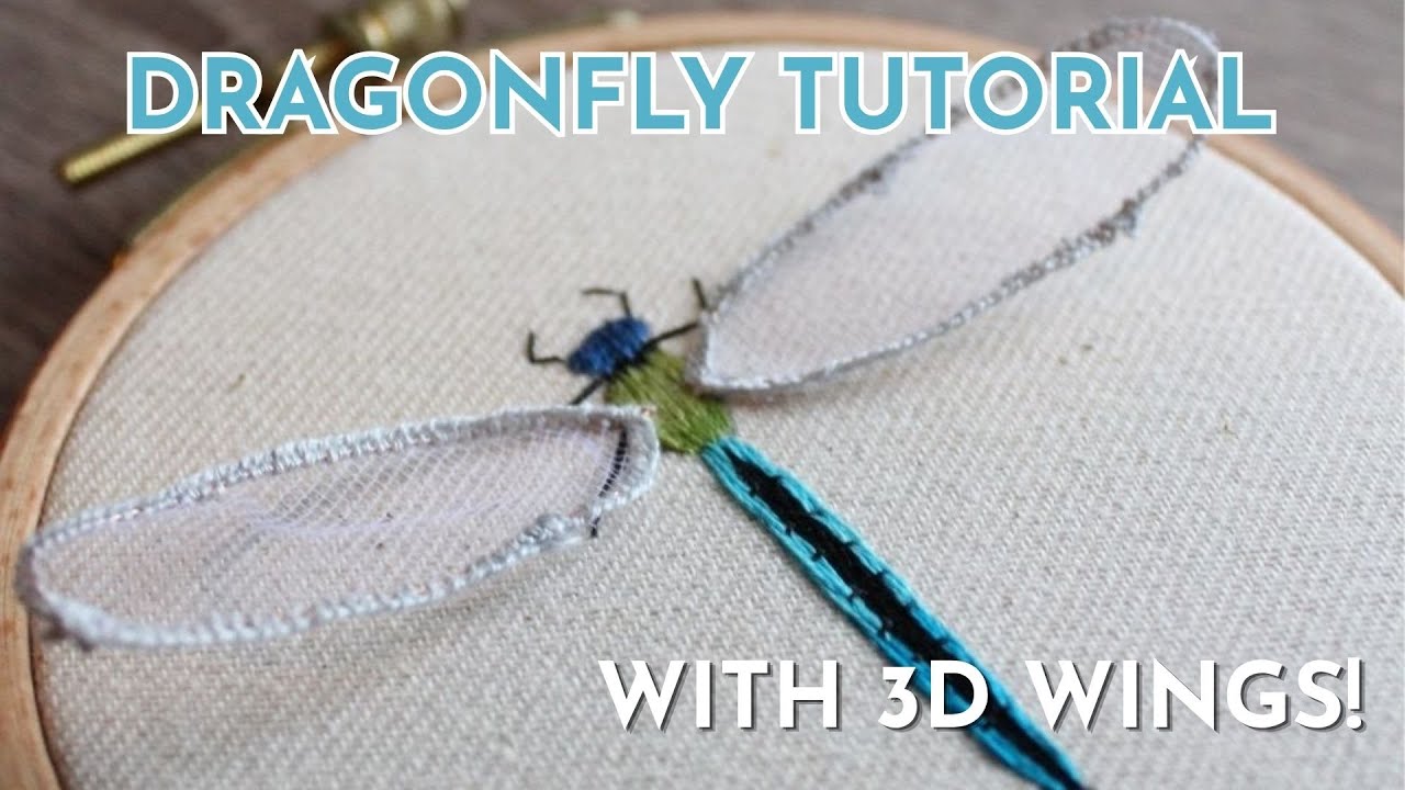 Dragonfly Embroidery Tutorial [STITCH ALONG] - YouTube