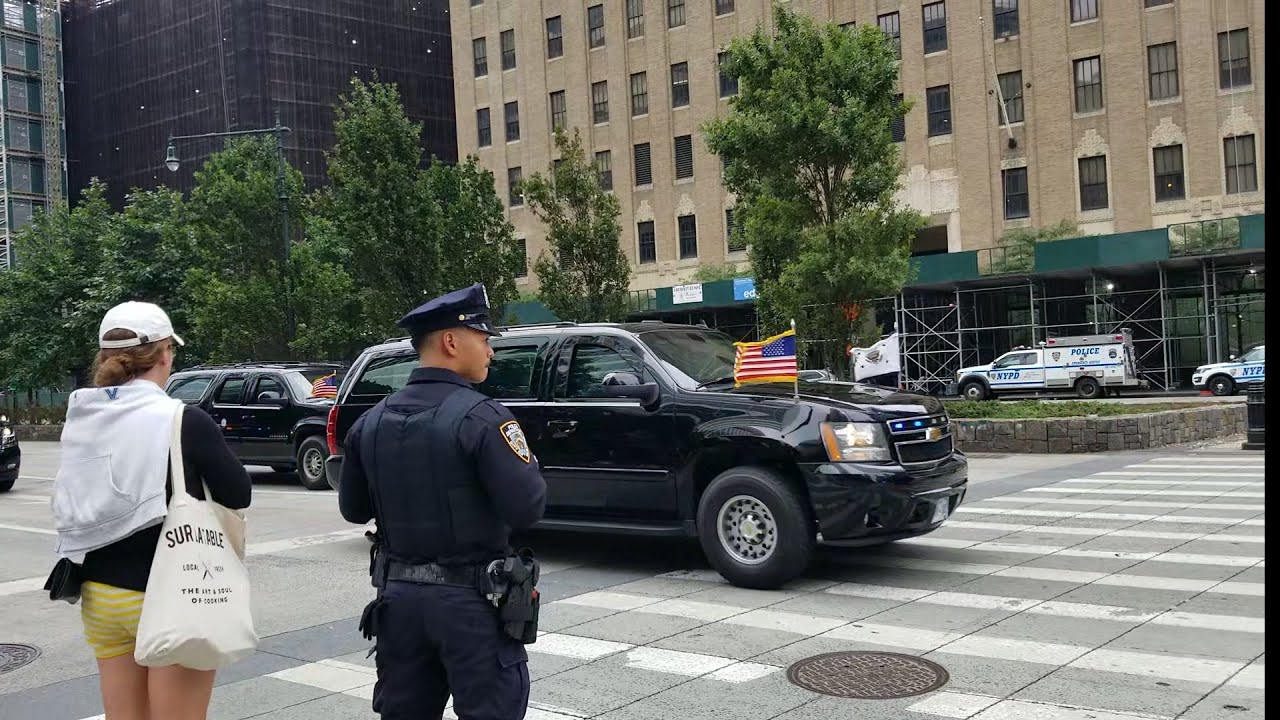 Kamala Harris motorcade leaving the 9/11 21st anniversary ceremony ...