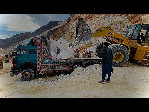 Top2 Full Video Awesome Mountain Manufacturing Stone Cutting & Truck Loading, Marbile Making ...