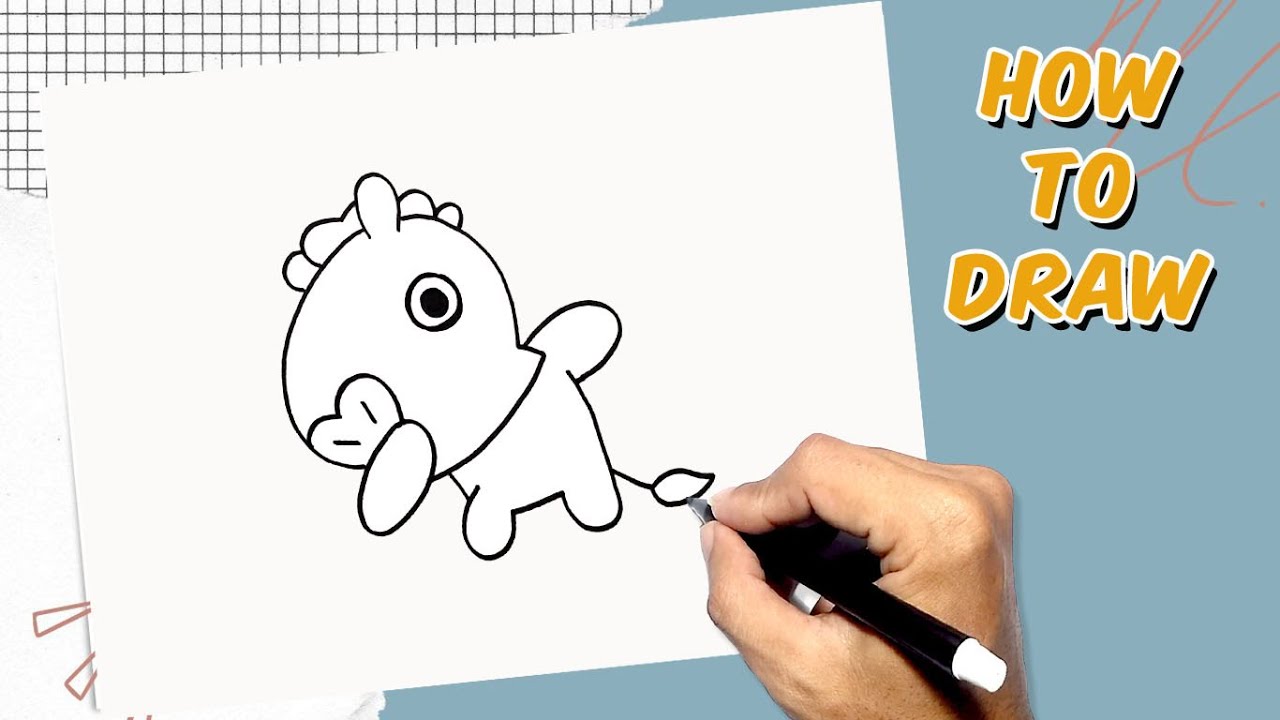 How to Draw Mang BT-21 || cartoon character easy drawing - YouTube