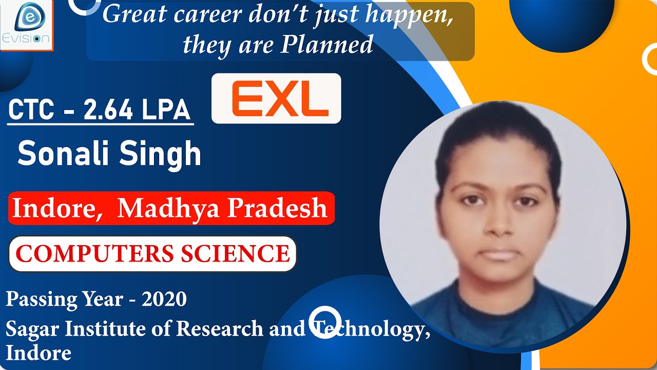 Congrats, Sonali | Selected in EXL Service | 2.64 LPA |COMPUTERS ...