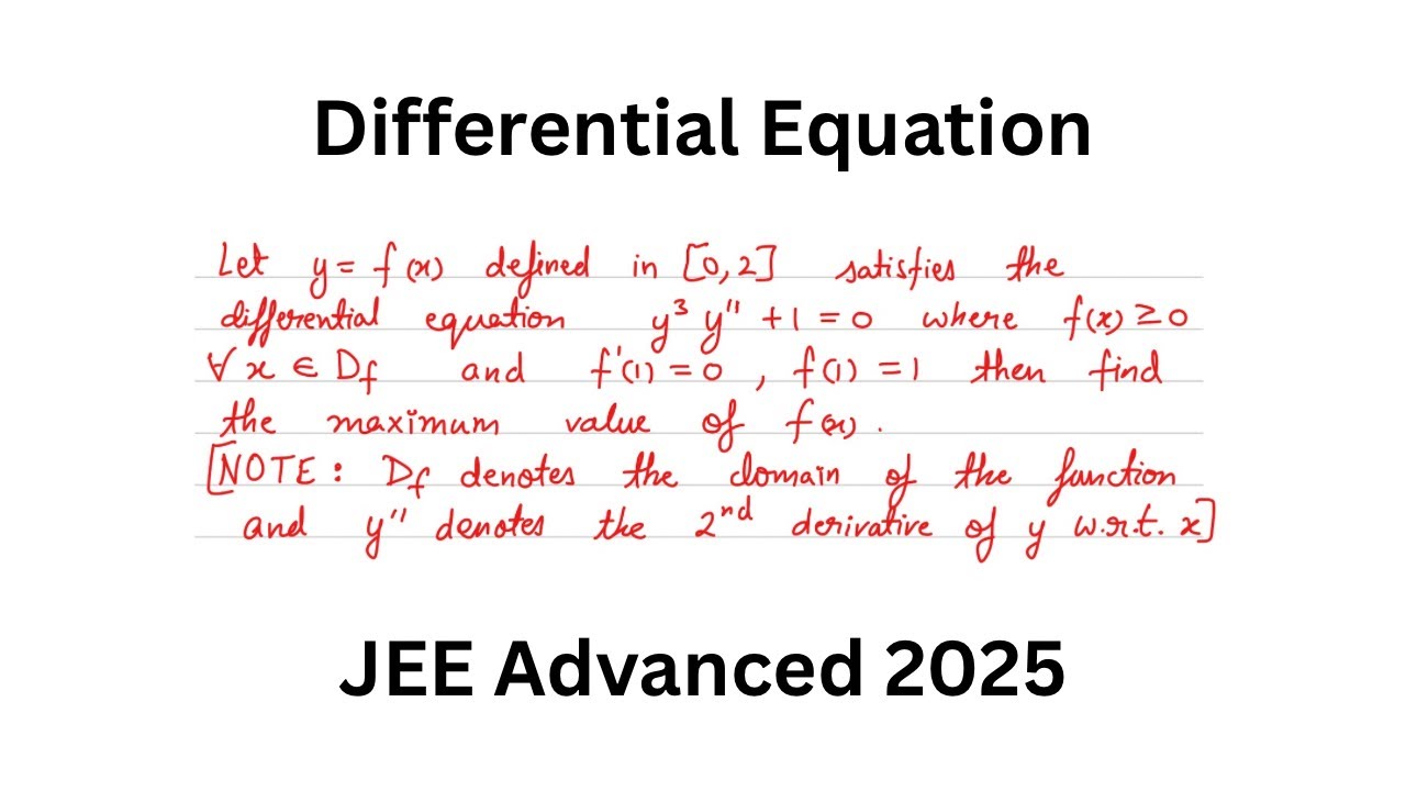 Advanced Differential Equation Question - YouTube