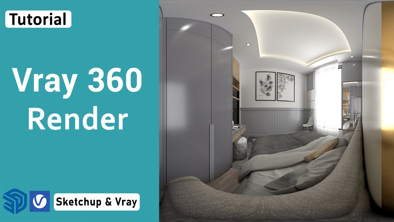 CARA RENDER GAMBAR 360 PANORAMA VRAY SKETCHUP #vraysketchup #360view ...