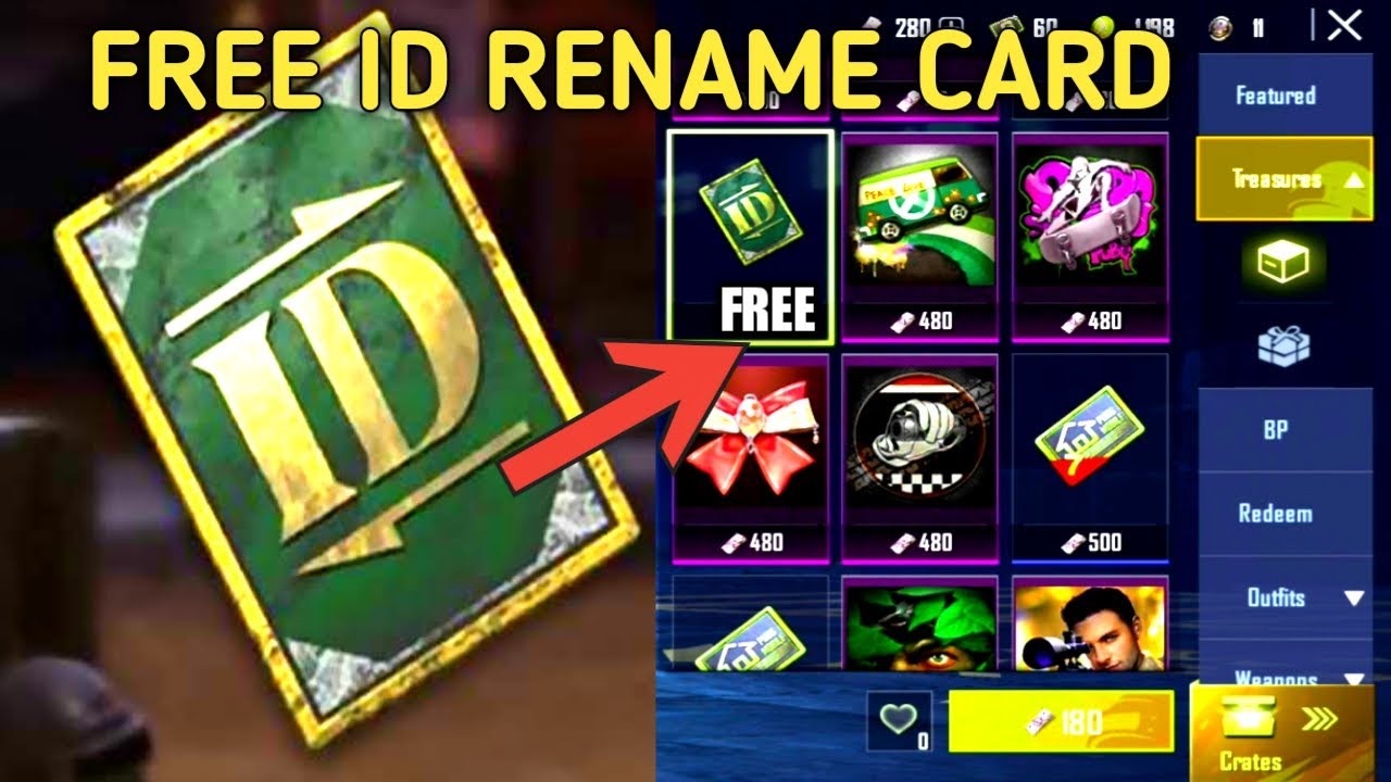 HOW TO GET FREE RENAME CARD IN PUBG MOBILE 🔥 || ID RENAME CARD IN PUBG ...