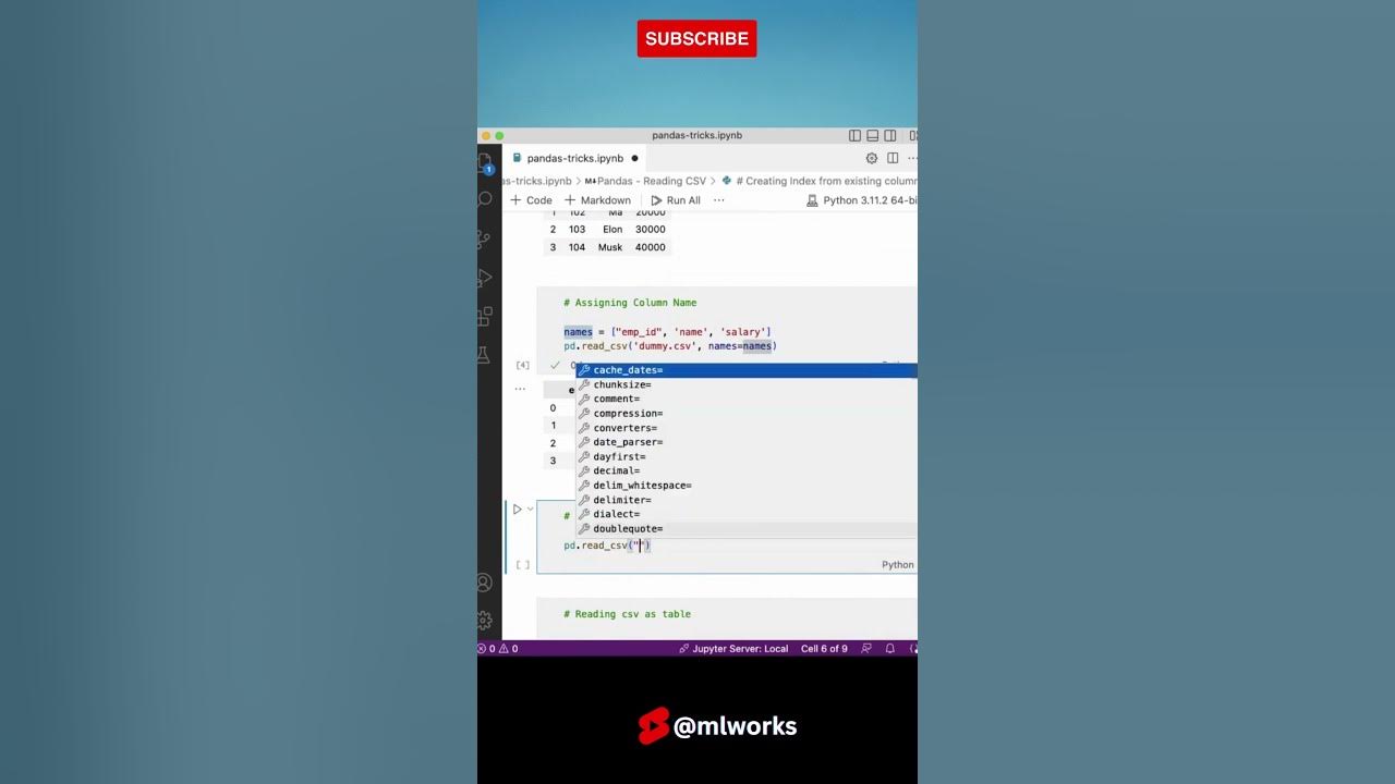🐼Python Tips | Pandas Reading CSV #shorts - YouTube