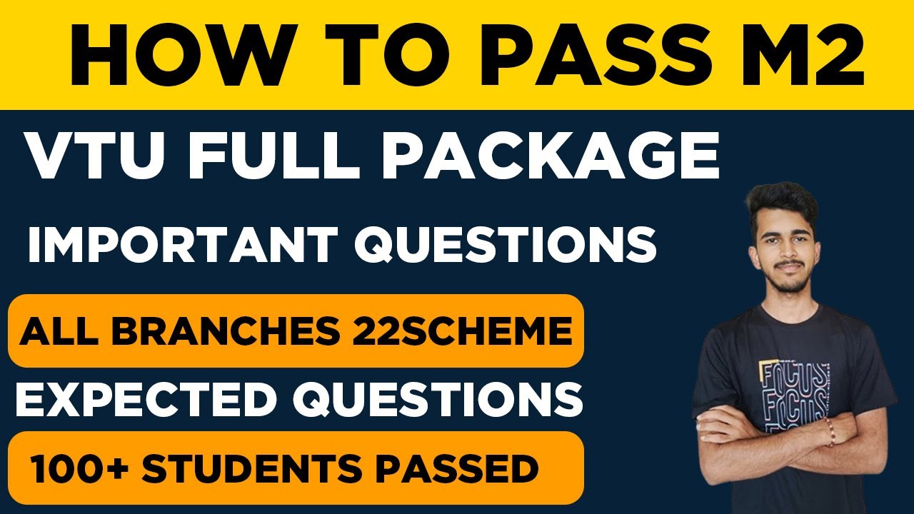 How to pass M2 Engineering Mathematics 22scheme || VTU || Passing Package|| Important Questions ...
