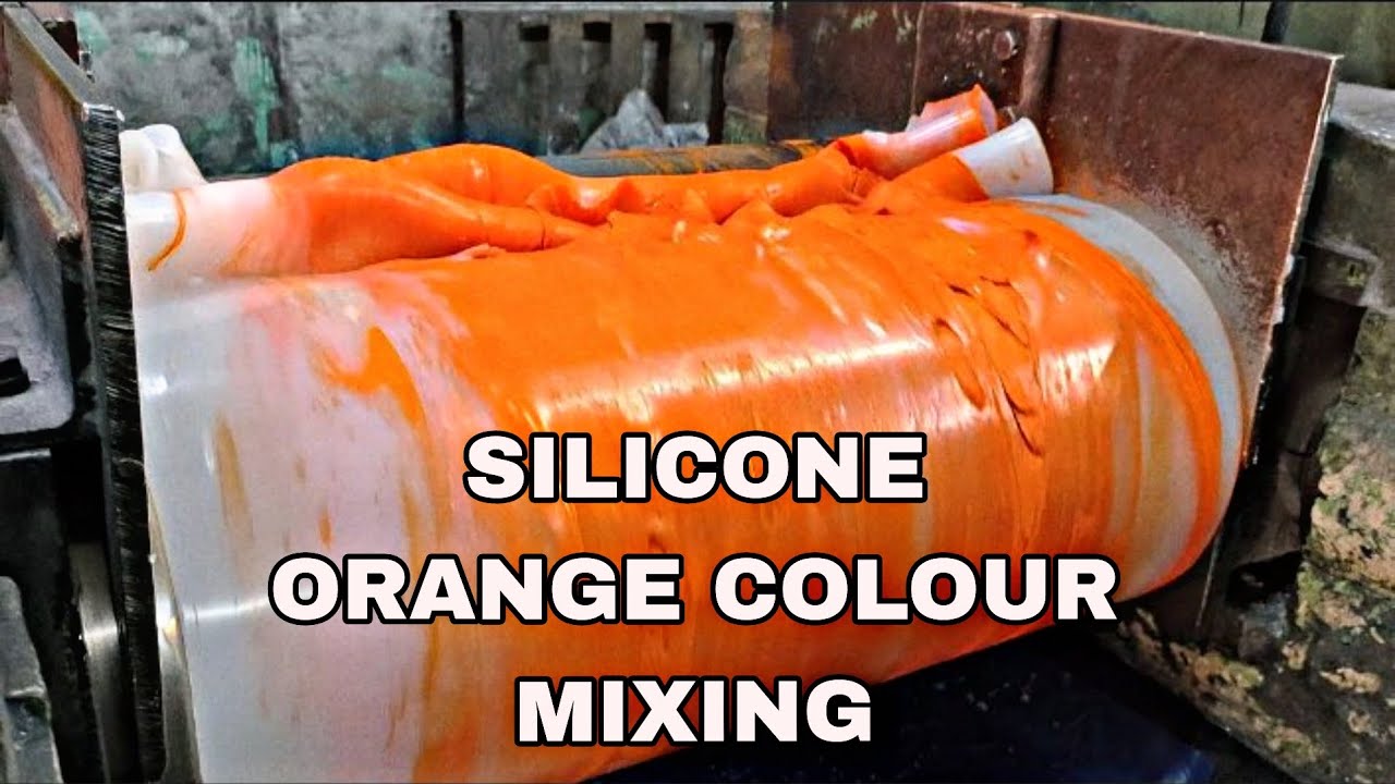 SILICONE RUBBER ORANGE COLOUR MIXING FULL MIXING PROCESS - YouTube