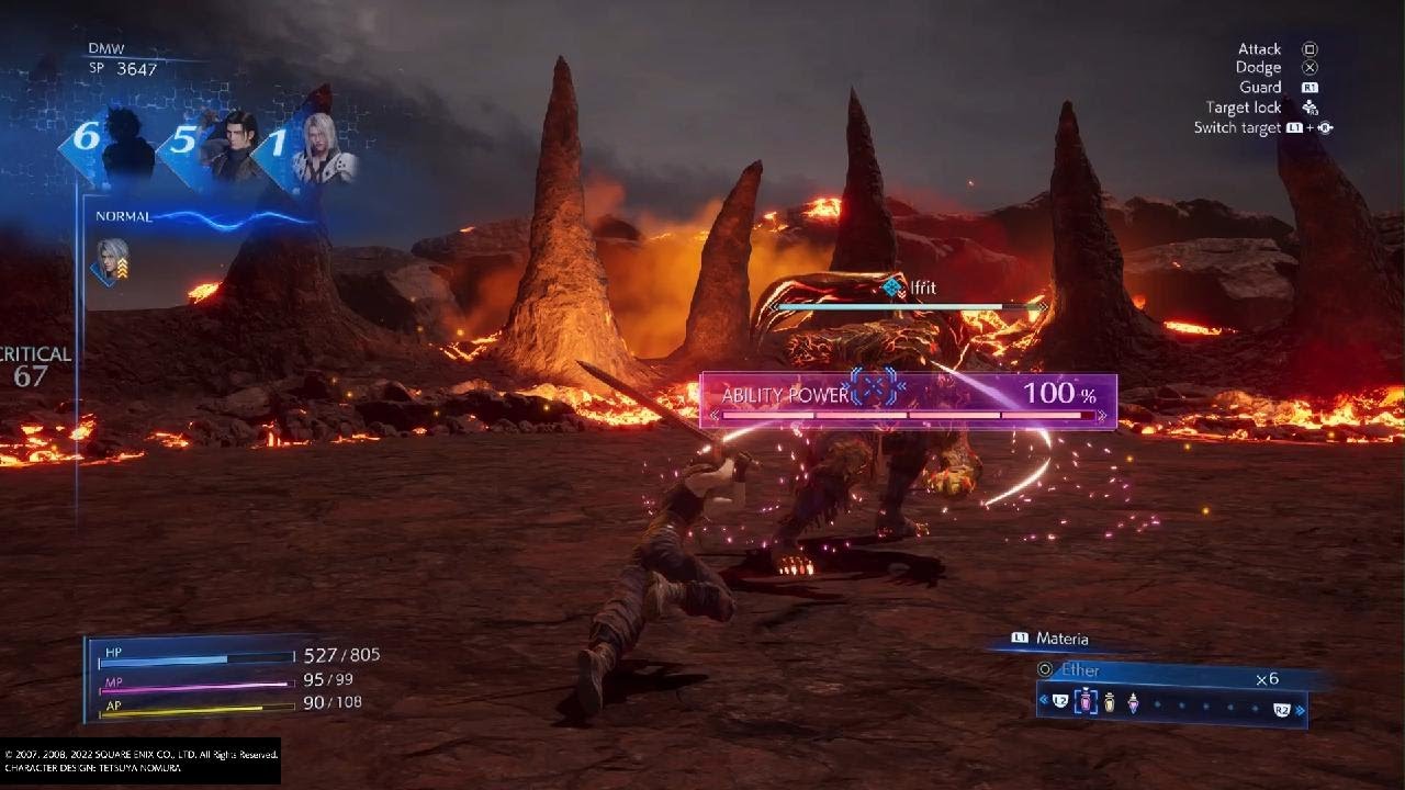 CRISIS CORE –FINAL FANTASY VII– REUNION - IFRIT BOSS BATTLE - PS5 - YouTube