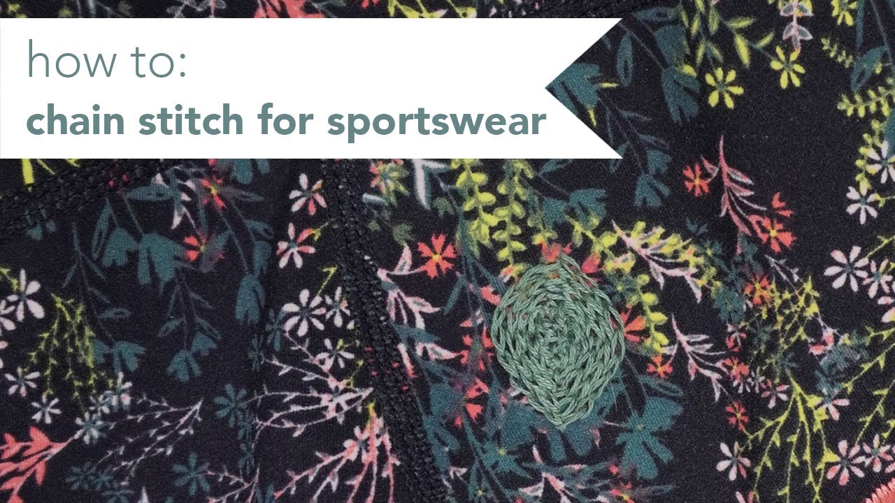 How to: visible mending using chain stitch for sportswear - YouTube