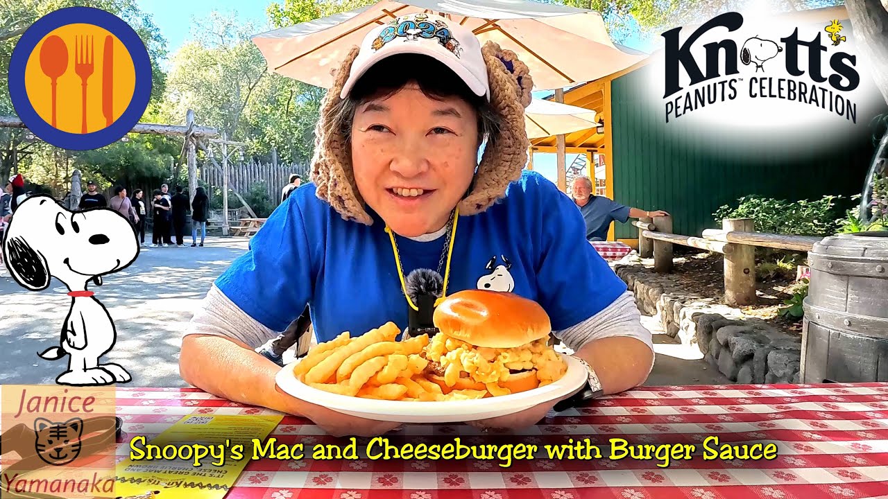 2024 Knott's Peanuts Celebration: Snoopy's Mac and Cheeseburger with ...