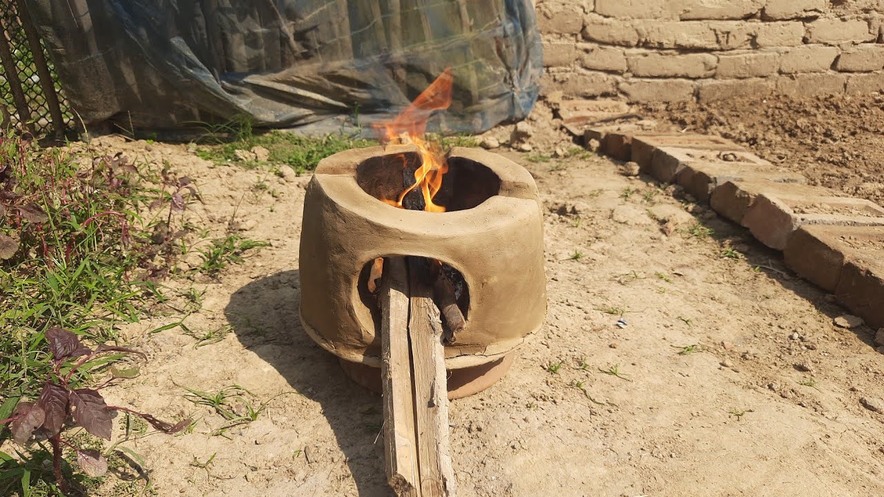 How To Make A Desing Mitti ka Chulha .wood stove solo stove//Diy Mud ...